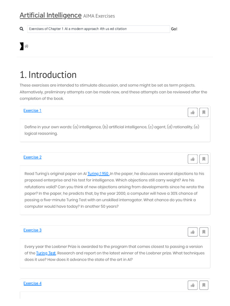 Introduction · AIMA Exercises | PDF | Artificial Intelligence ...