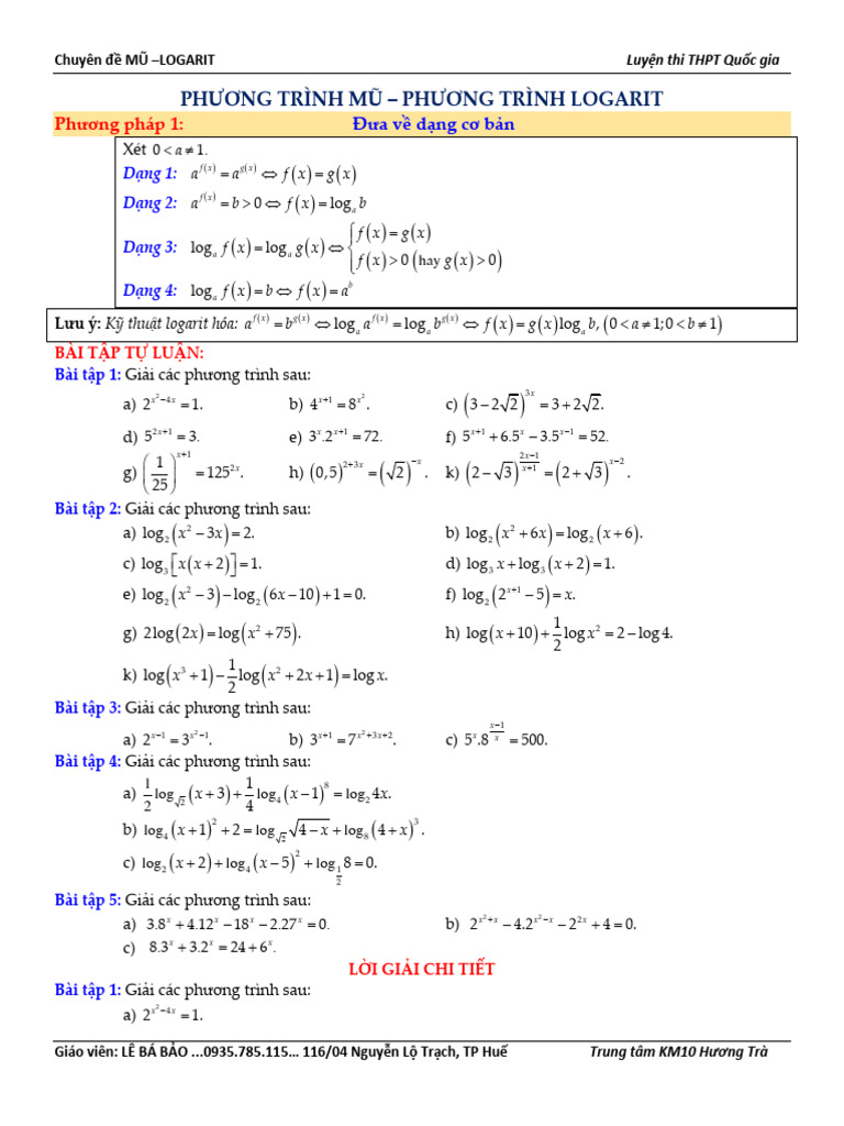 Tu Luan Phuong Trinh Mu Va Logarit | PDF