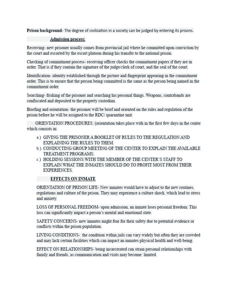 Prison Background | PDF | Prison | Prisoner