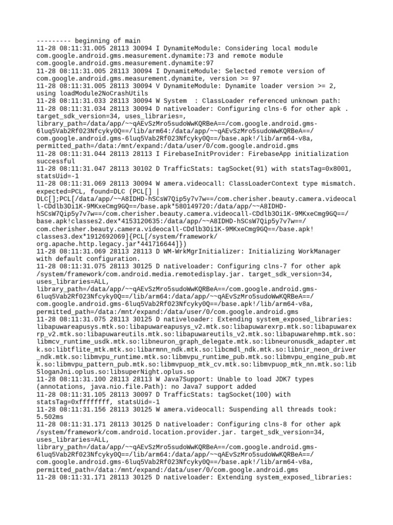 Com - Cherisher.beauty - Camera.videocall Logcat | PDF | Java (Programming Language) | Android ...