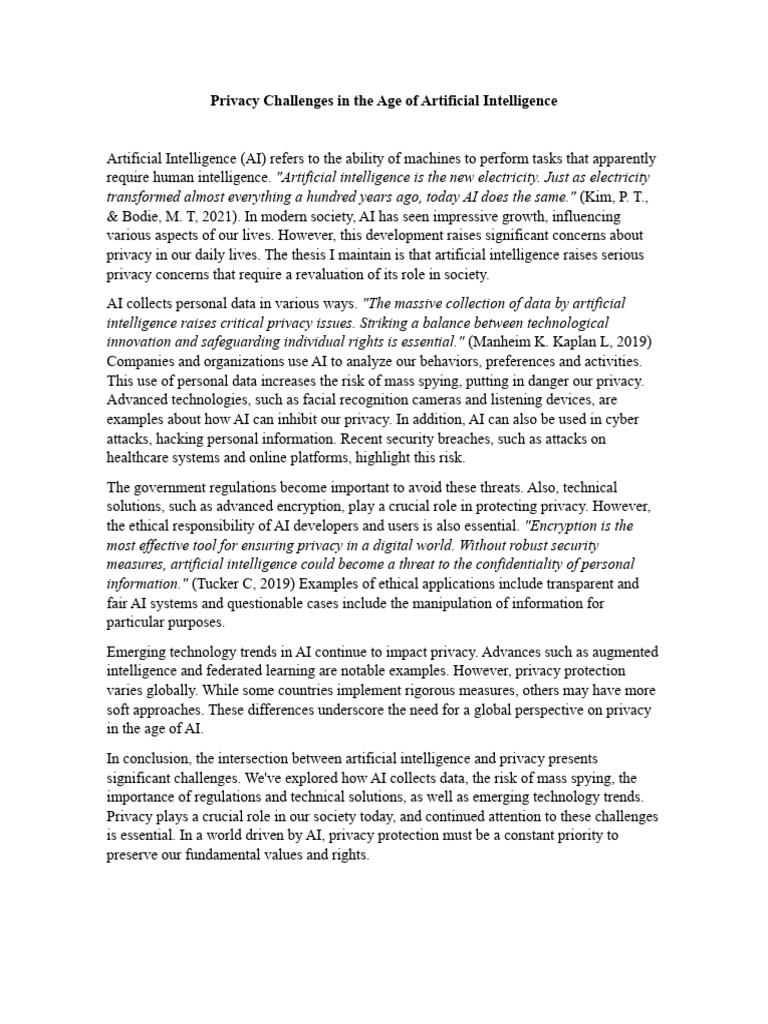 Privacy Challenges In The Age Of Artificial Intelligence Pdf Artificial Intelligence