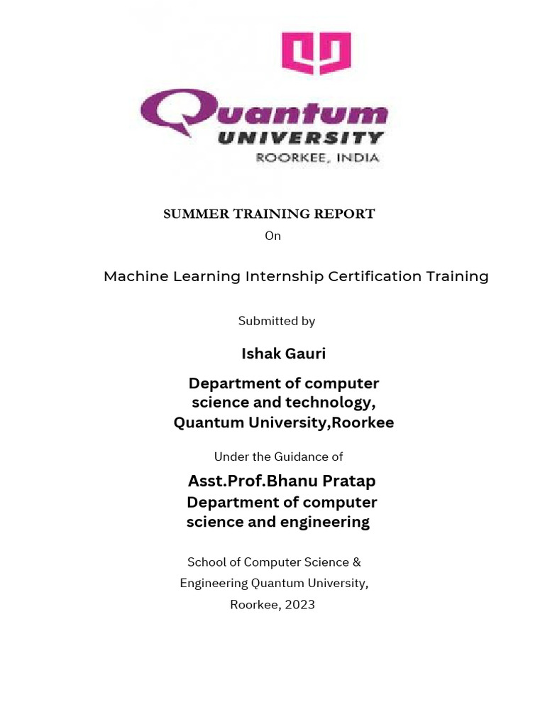 Machine Learning Report Pdf Pdf Machine Learning Artificial