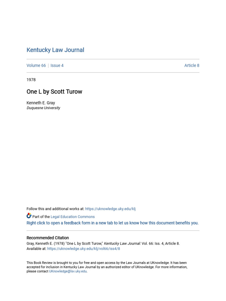 One L by Scott Turow | PDF | Reason | Experience