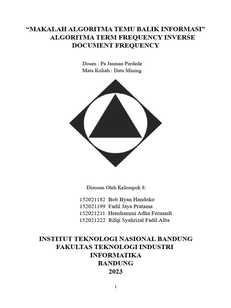 Kelompok 8 - Algoritma Temu Balik Informasi - Fadil Jaya Pratama - DD | PDF