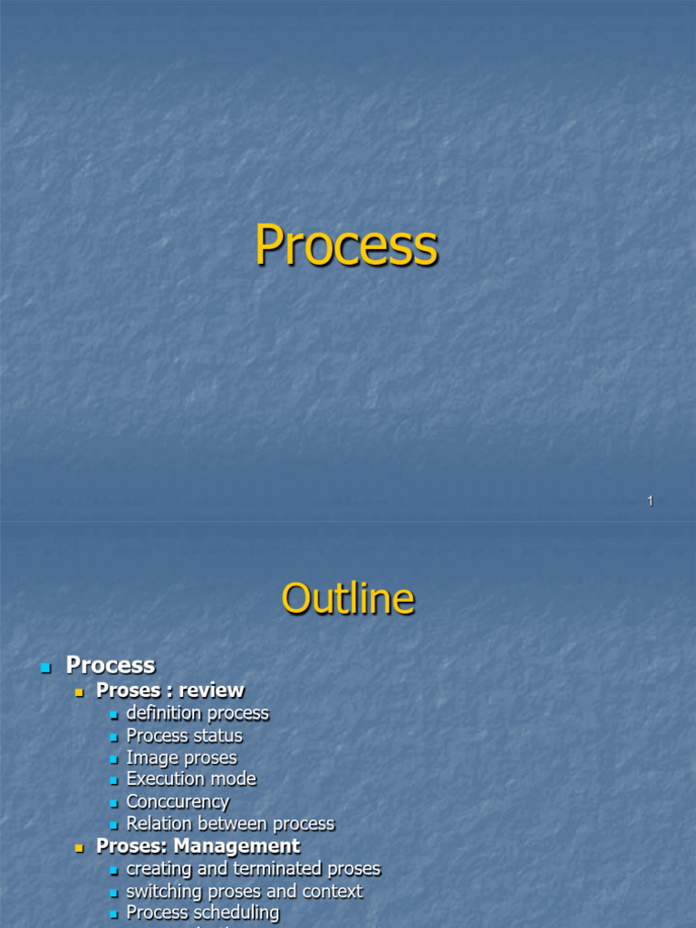 Process | PDF | Process (Computing) | Operating System