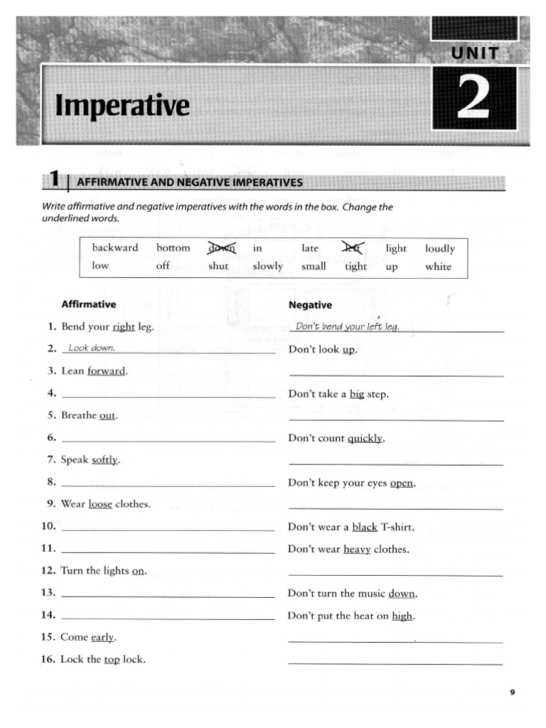 02 - Focus On Grammar 2 - Unit 2 - Imperative - | PDF