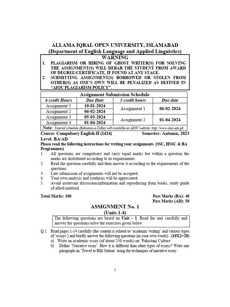 1424english Unsolved Exercise | PDF | Essays | Word