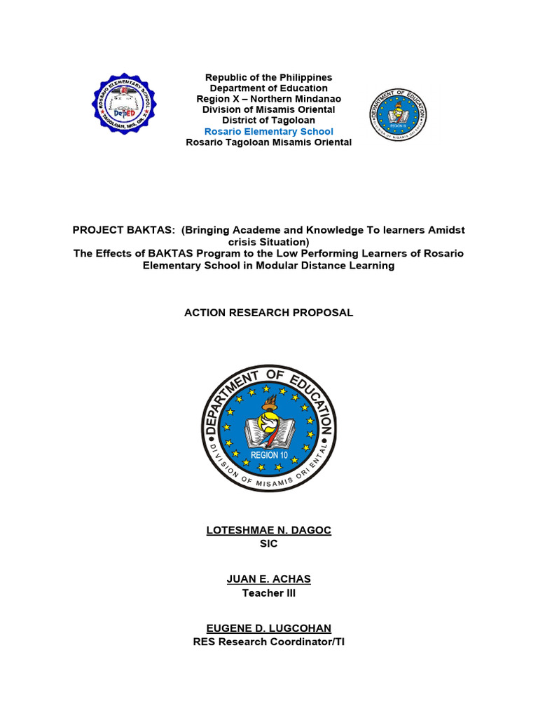 Action Research Proposal | PDF | Learning | Teachers