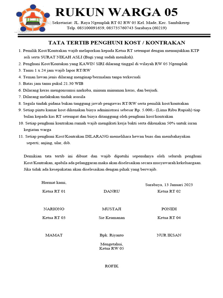 Peraturan Kost | PDF