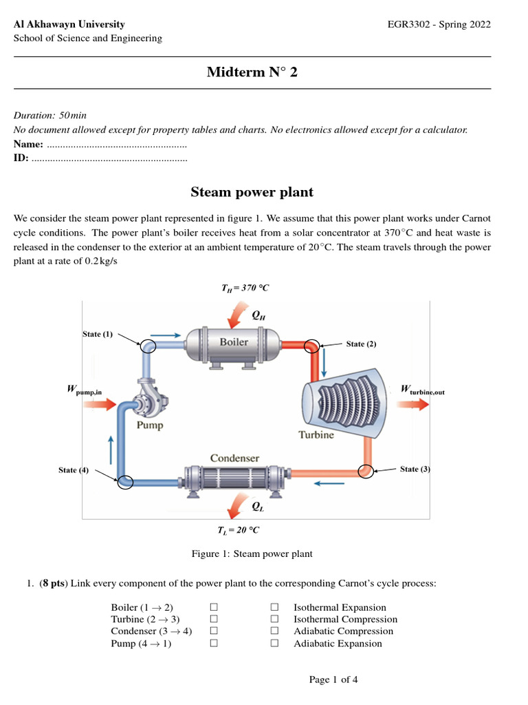 Midterm 2 | PDF | Heat | Power Station