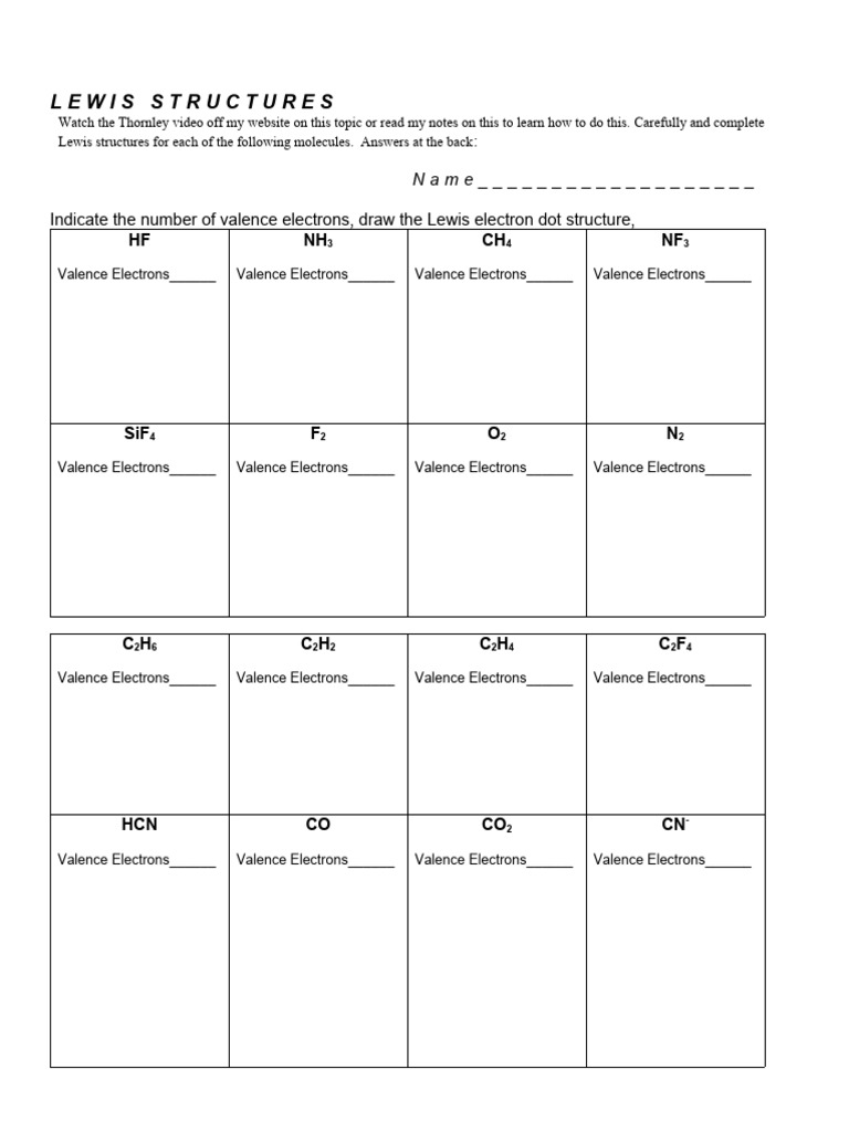 Lewis Dot Structure Practice | PDF | Chemistry | Building Engineering