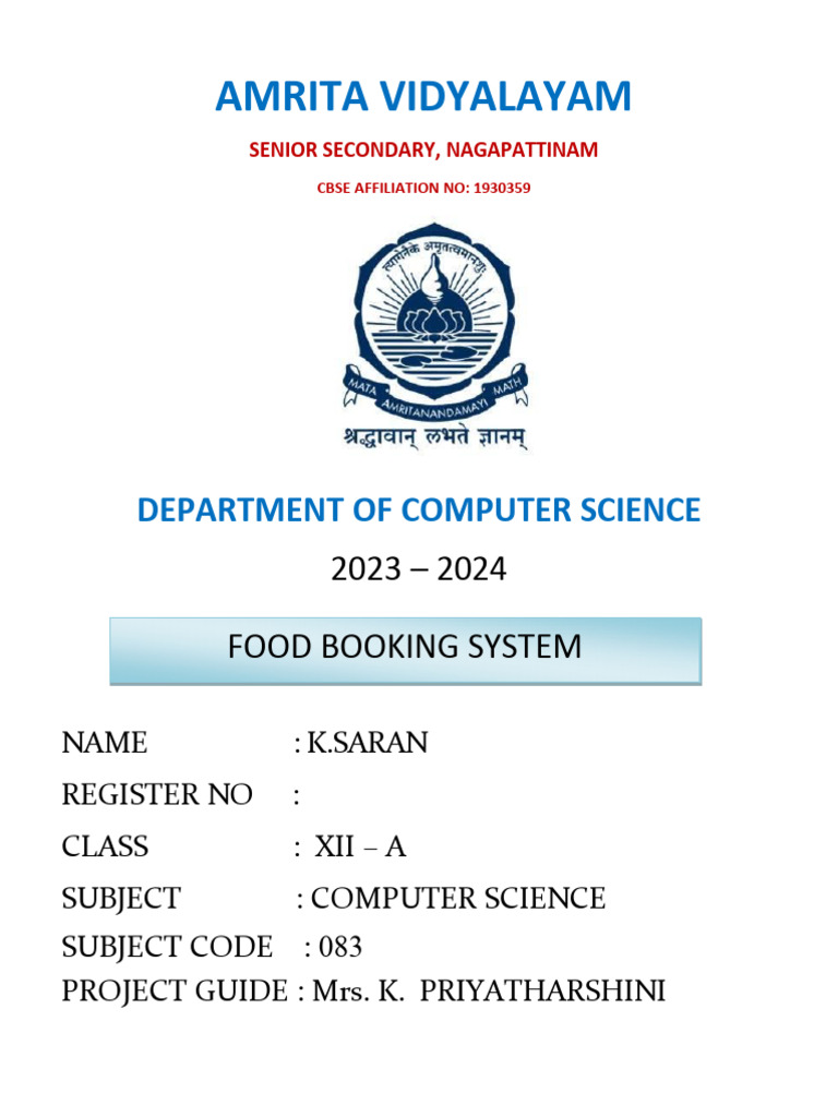 Saran Computer Science Project | PDF | Software Testing | Computer Program