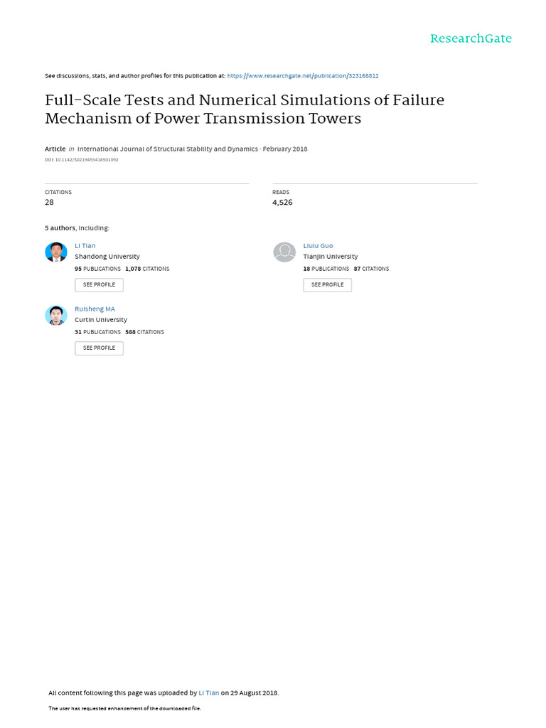 Full-Scale Tests and Numerical Simulations of Failure Mechanism of ...