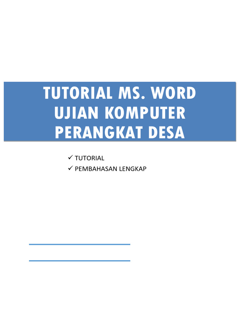 Tutorial Ms Word Lengkap Pdf