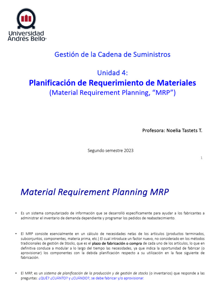 GCS MRP | PDF | Planificación de recursos empresariales | Inventario