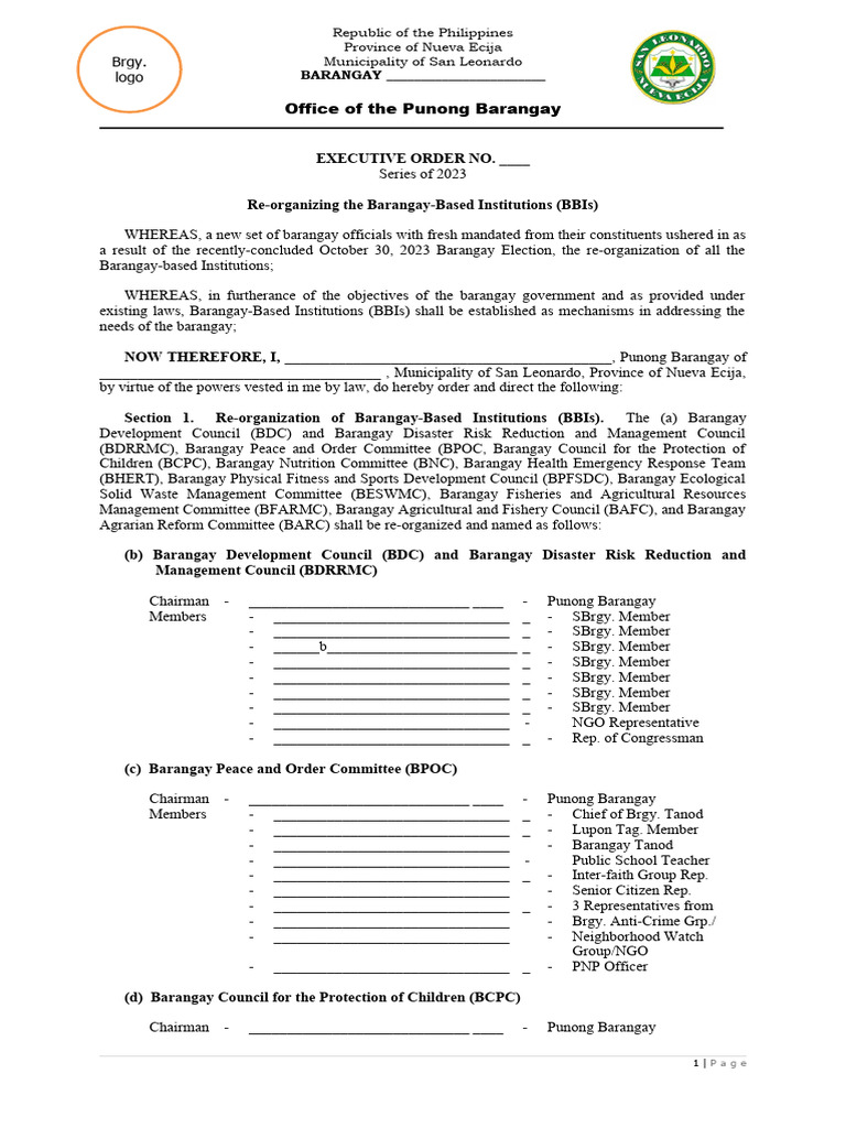 Executive Order New BBIs | PDF | Waste Management