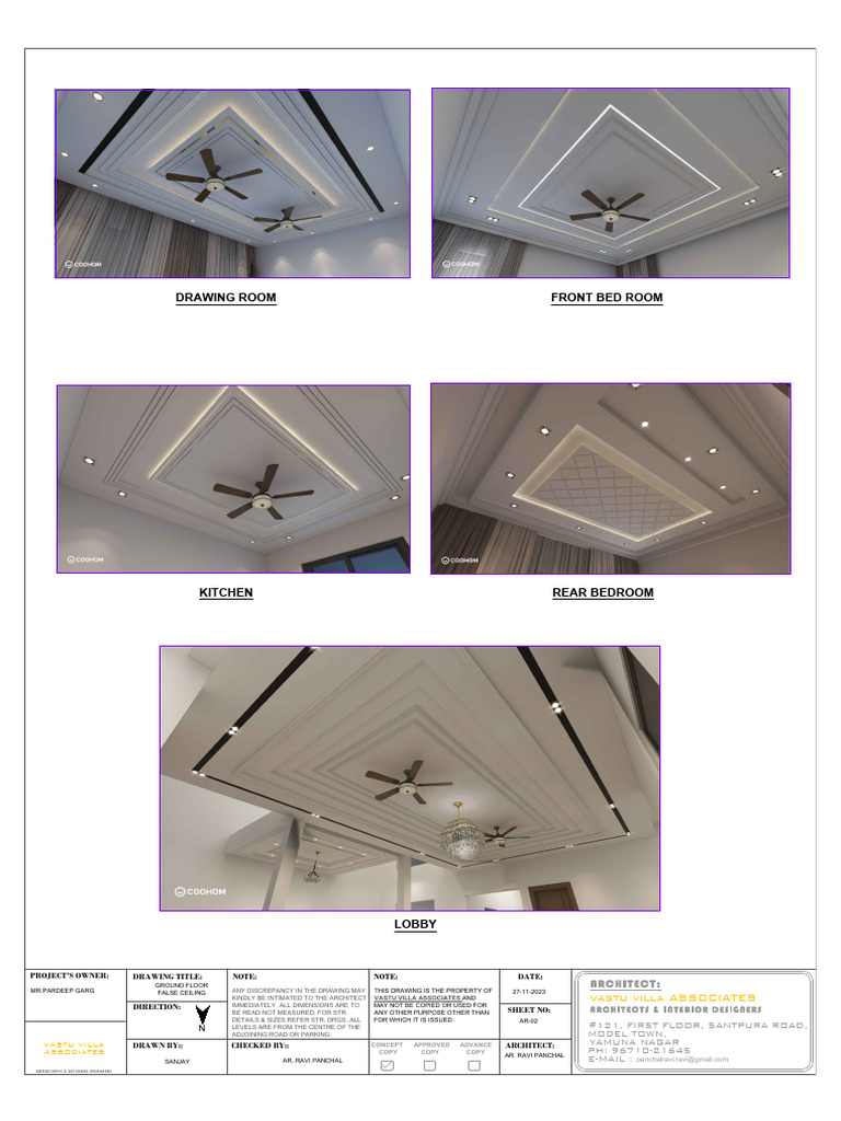 Ground Floor False Ceiling 3d View | PDF | Houses | Home