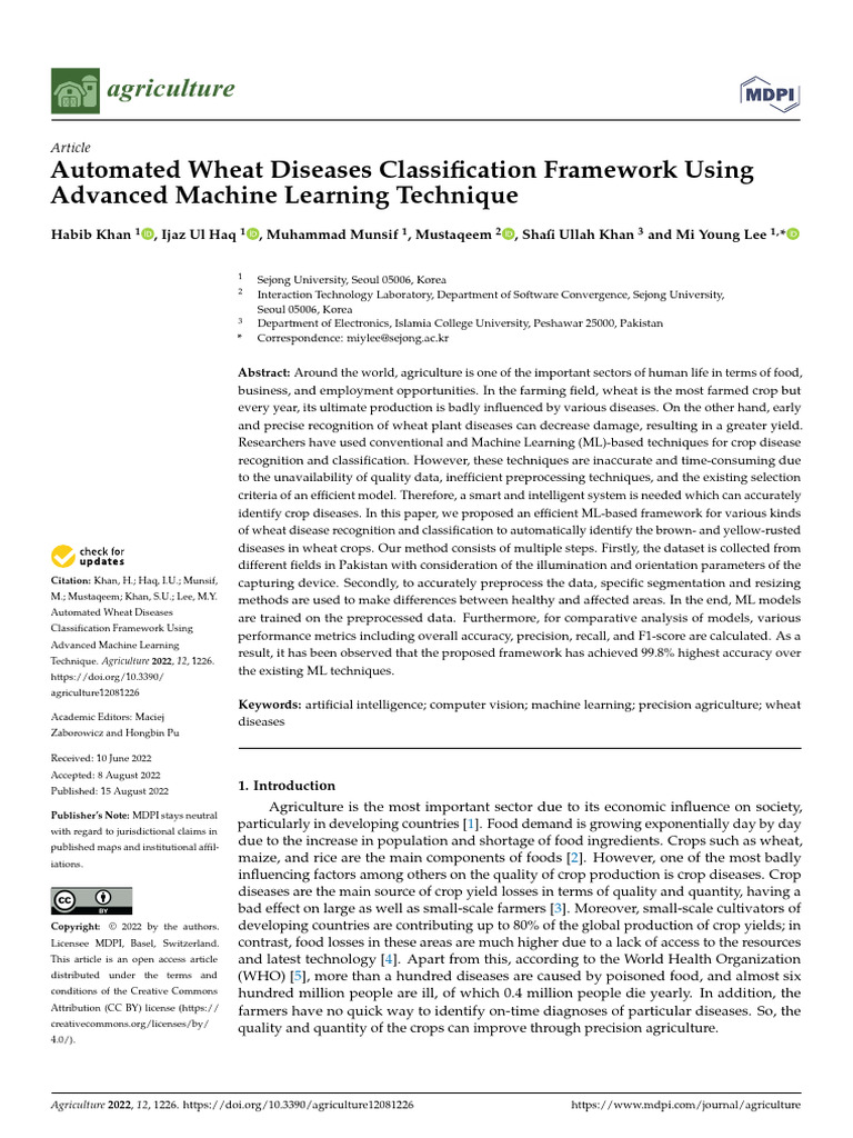2 Automated Wheat Diseases Classification Framework Using | PDF | Image ... 2 Automated Wheat Diseases Classification Framework Using | PDF | Image ...