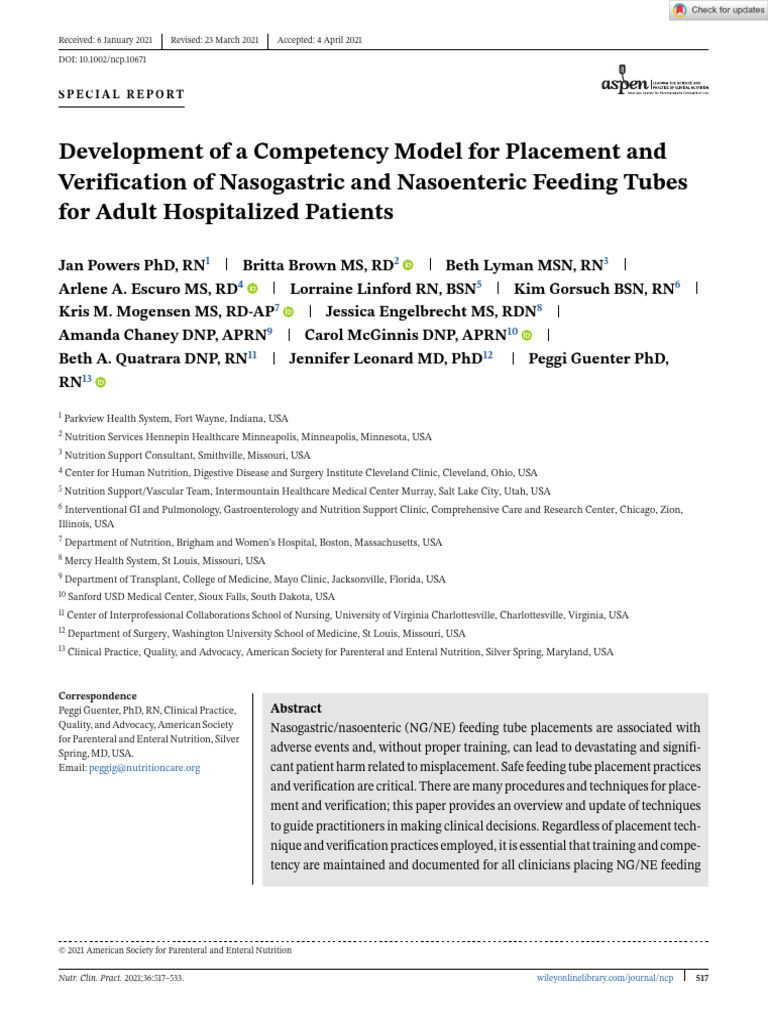 Nut in Clin Prac - 2021 - Powers - Development of A Competency Model ...
