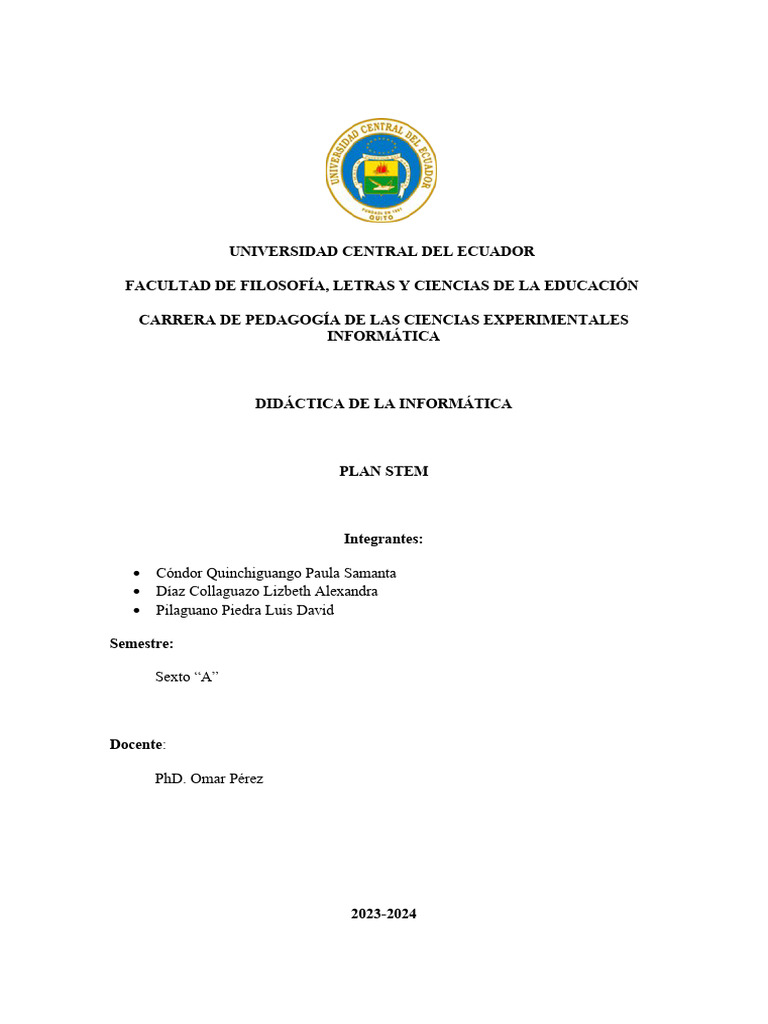 PLAN STEM | PDF | Evaluación | Enseñando