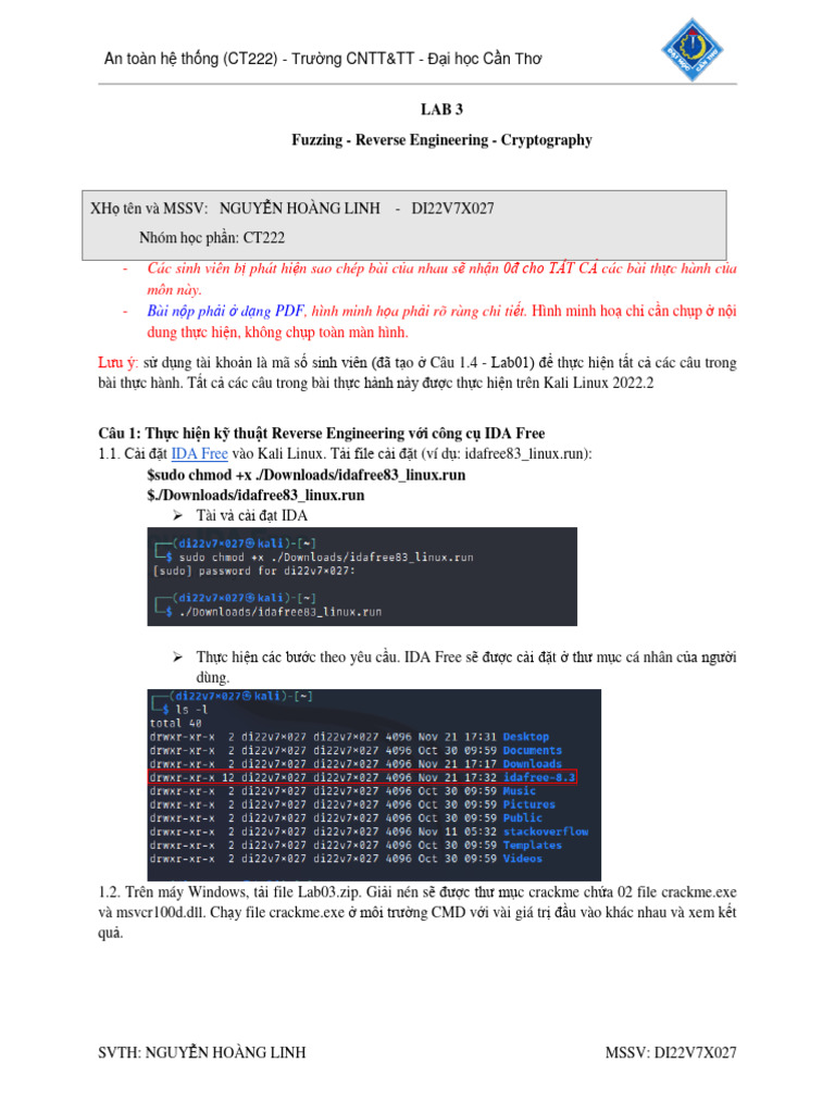 ATHT Lab3 Nguyenhoanglinh Di22v7x027 Ver2 | PDF