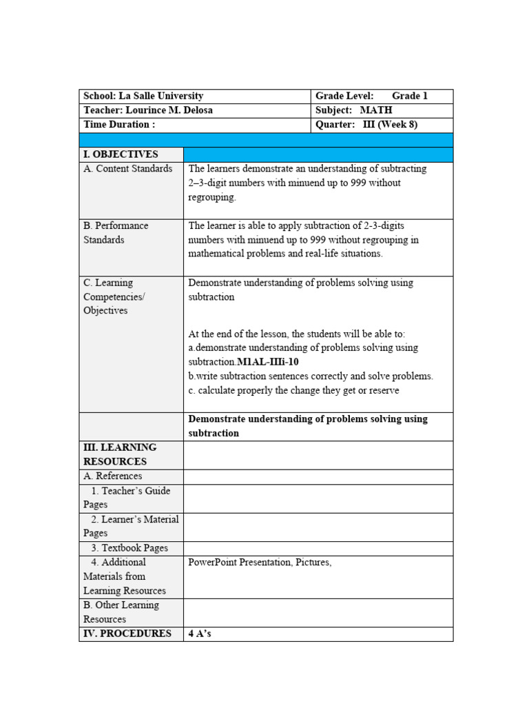DLP MATH 1 Finalism | PDF | Subtraction | Learning