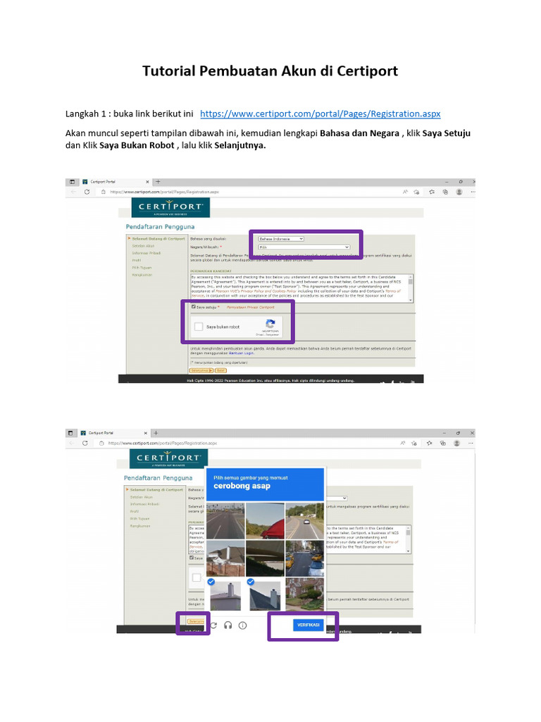 Tutorial Pembuatan Akun Di Certiport | PDF