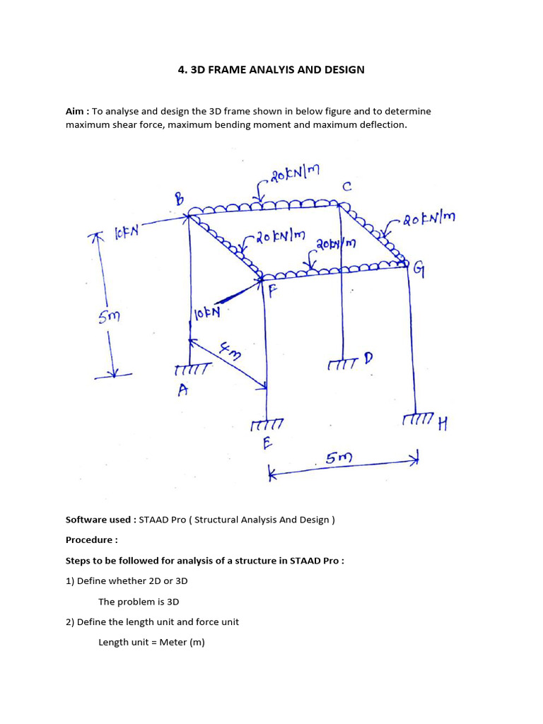 3D Frame analysis and design (1) | PDF
