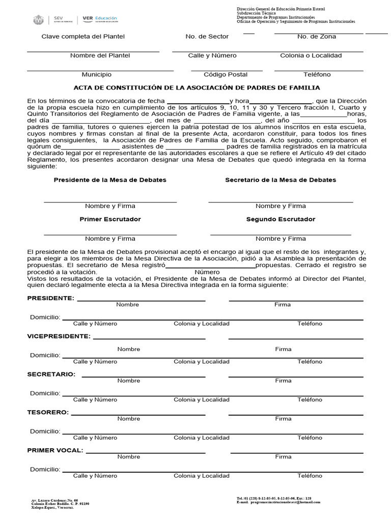 Form. Acta Const. | PDF | Gobierno