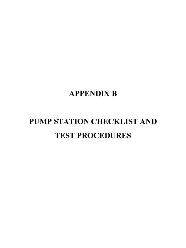 Pump Station Checklist & Test Procedures | PDF | Calibration | Pump