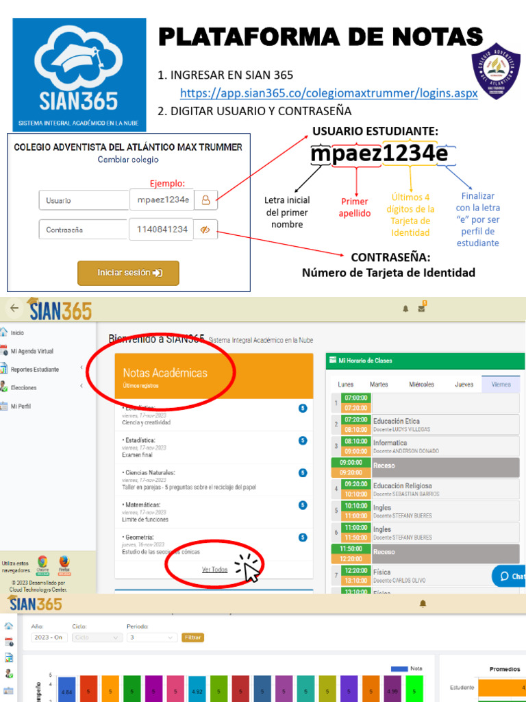 SIAN 365 - TUTORIAL PARA VER NOTAS | PDF