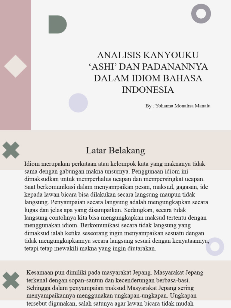 Analisis Kanyouku Ashi Dan Padanannya Bahasa Indonesia | PDF