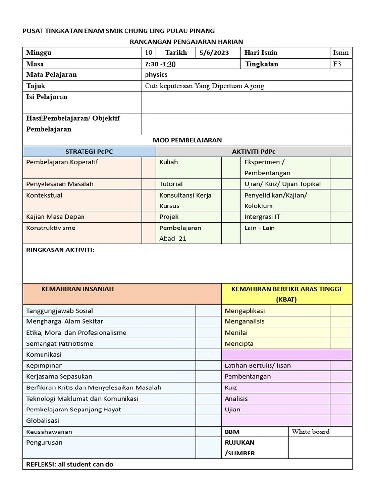 Lim Peng Chew Duncan W10 Physics | PDF | Seni