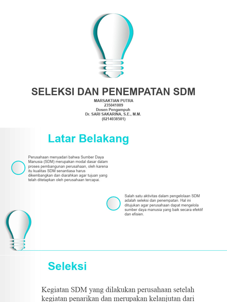 Seleksi Dan Penempatan MSDM Marsaktian Putra | PDF | Karier & Perkembangan