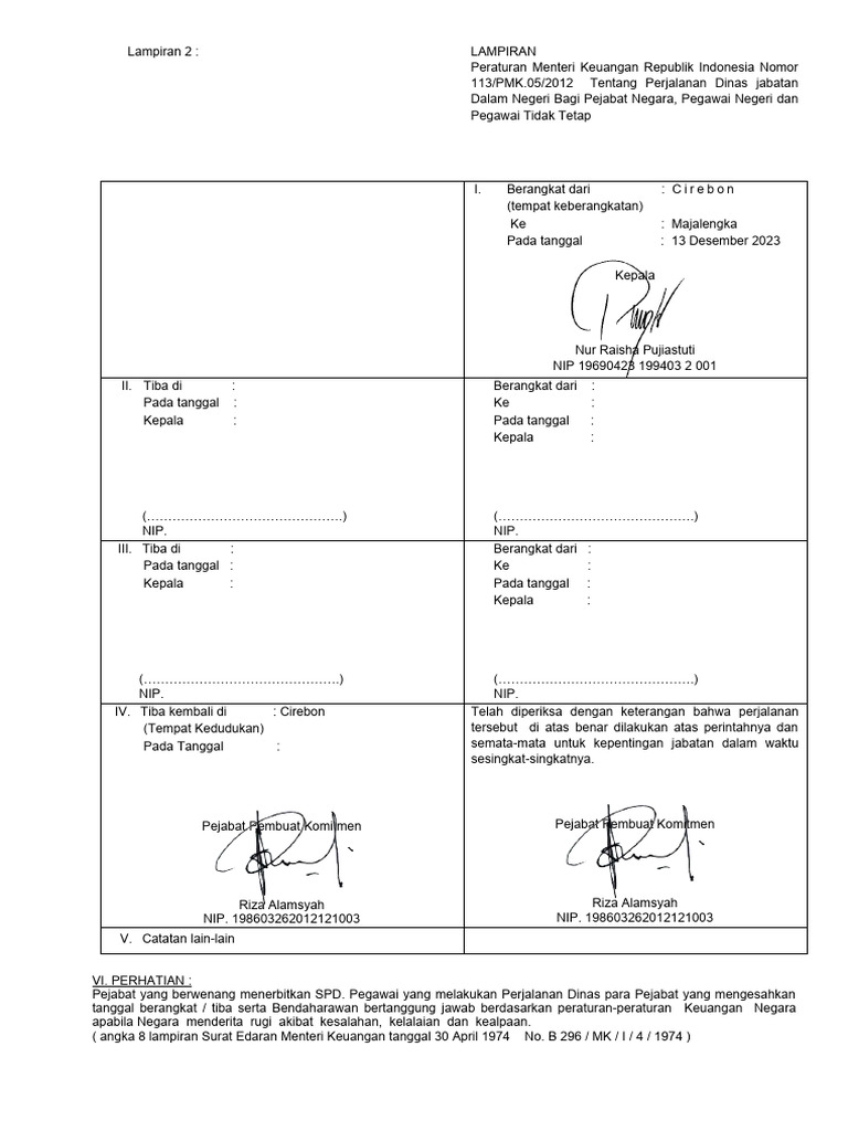 Lampiran 2 SPPD | PDF