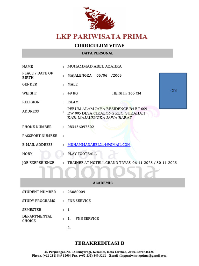 CV LKP Pariwisata Prima | PDF