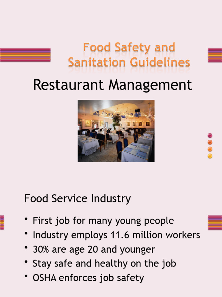 Food Safety and Sanitation Guidelines Restaurant Management | PDF ...