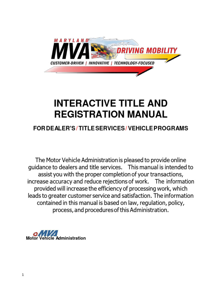 Interactive Title and Registration Manual | PDF | Fee | Lease