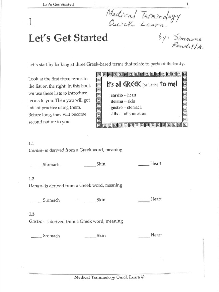 Med Term - 1 - Lets Get Started | PDF