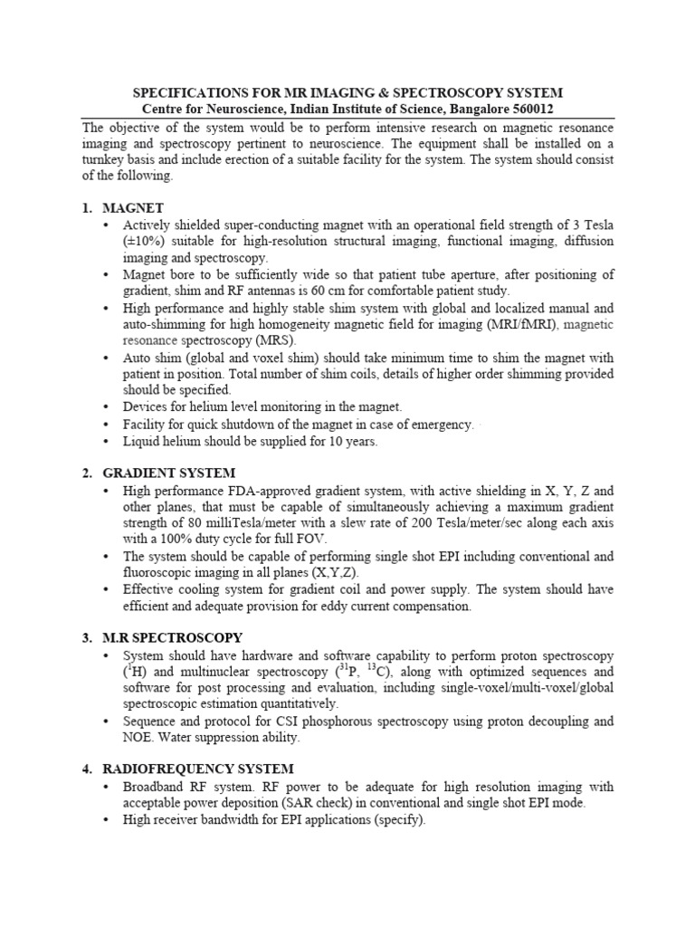 MRI_tender_CNS | PDF | Magnetic Resonance Imaging | Medical Imaging
