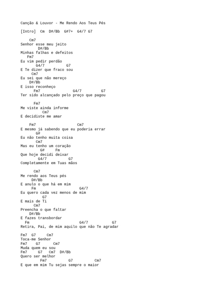 Me Rendo Aos Teus Pes | PDF