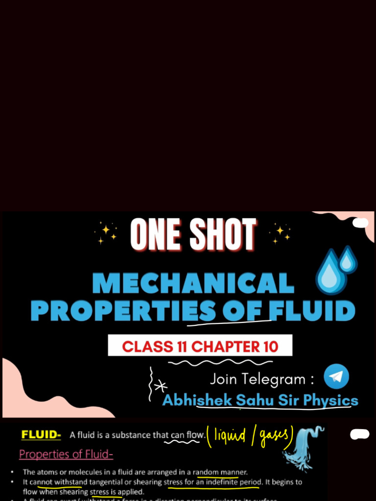 Mechanical Properties Fluid Chapter 10 Class 11 | PDF