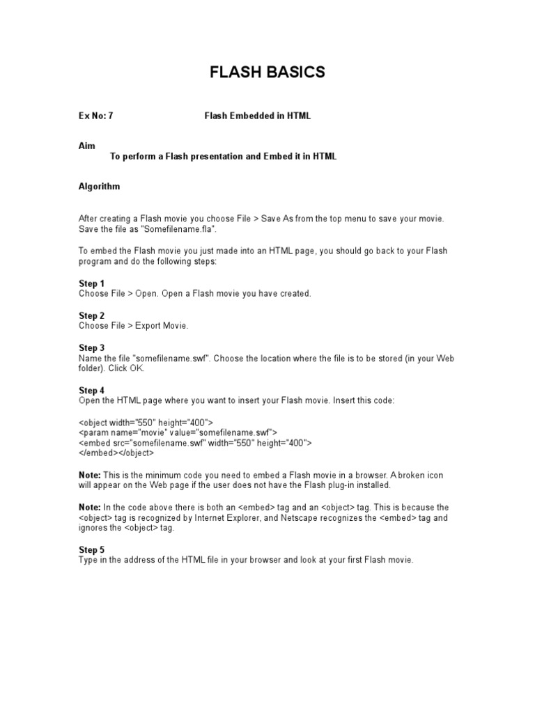Flash Basics | PDF | Adobe Flash | Menu (Computing)