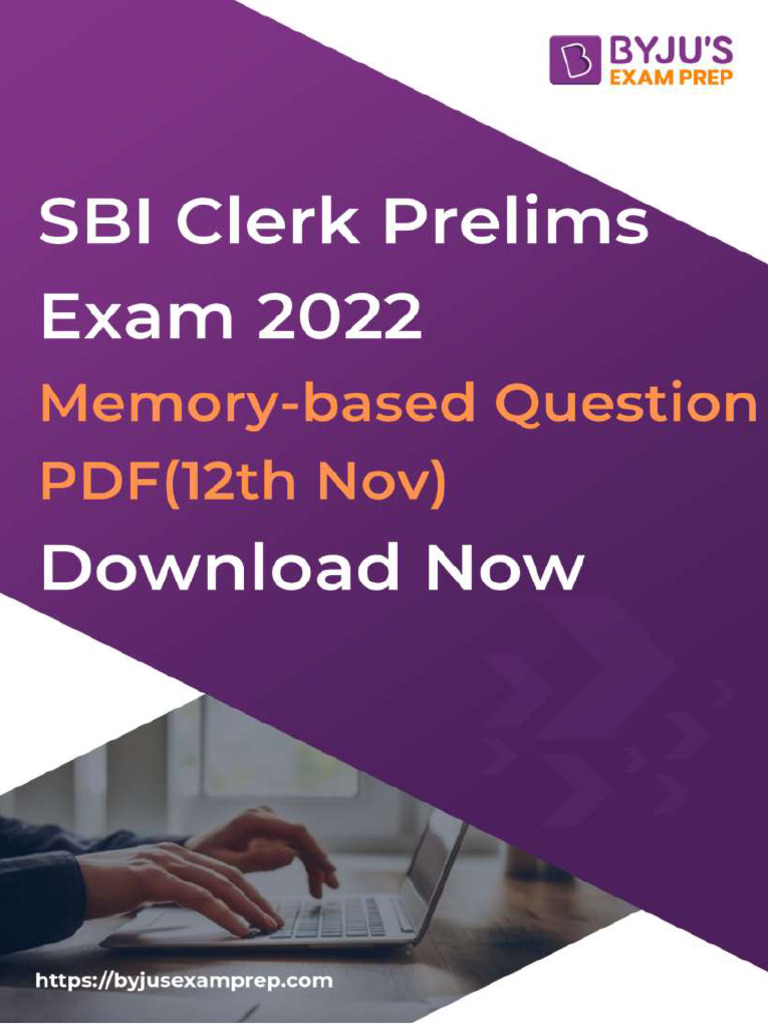 Sbi Clerk Pre 2022 Exam Analysis 12 Nov Memory Based Ques Discussion Session PDF English 33 ...