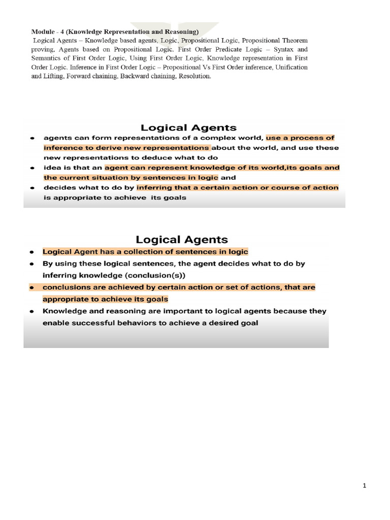 AI Module4 | PDF | First Order Logic | Logic