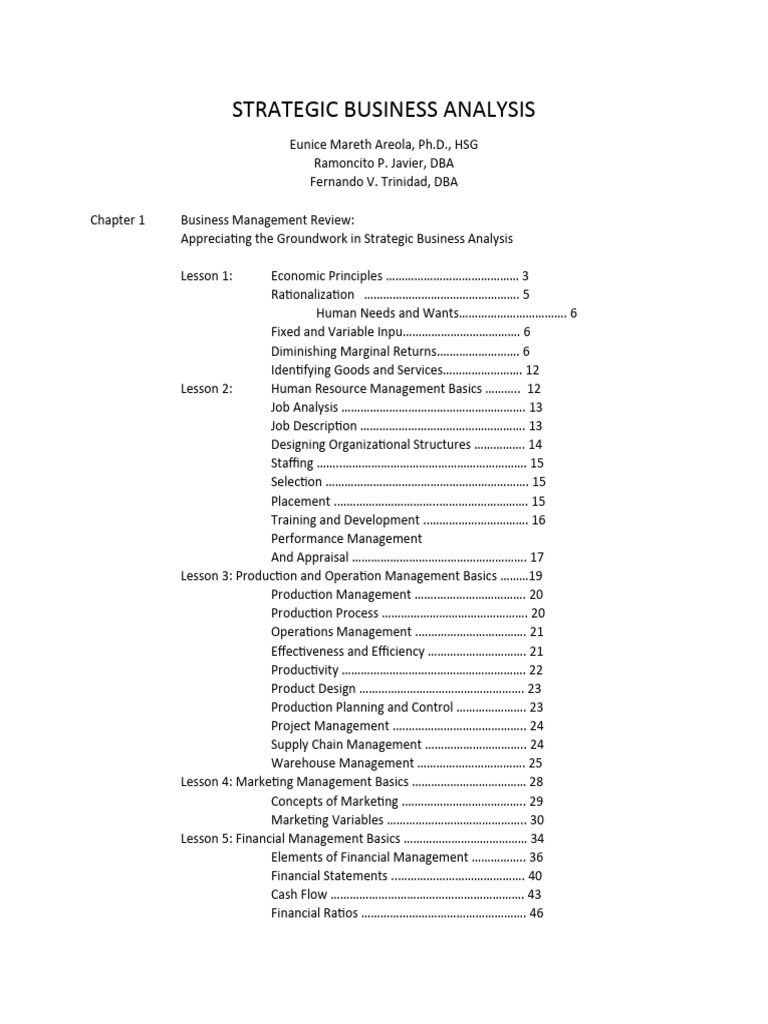 Strategic Business Analysis | PDF