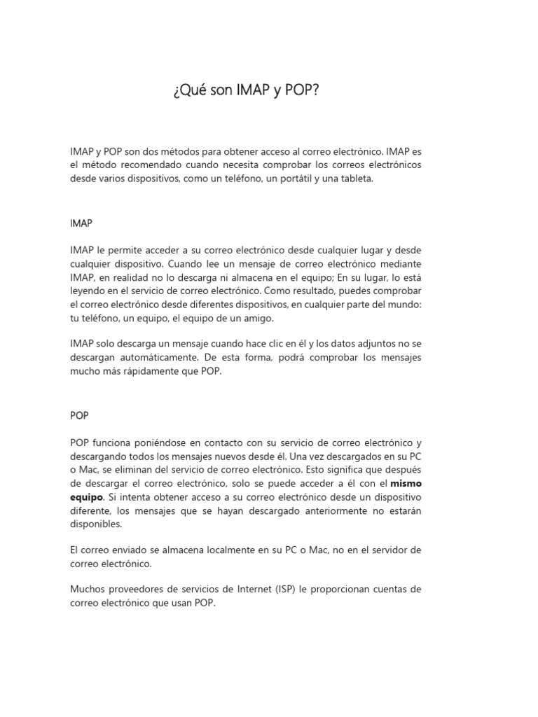 Servidor IMAP y POP | PDF | Gmail | Ingeniería Informática