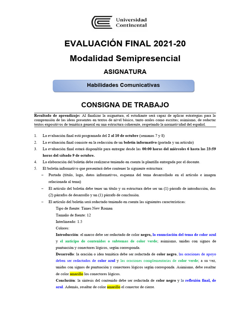 Consigna Evaluación Final | PDF | Aprendizaje