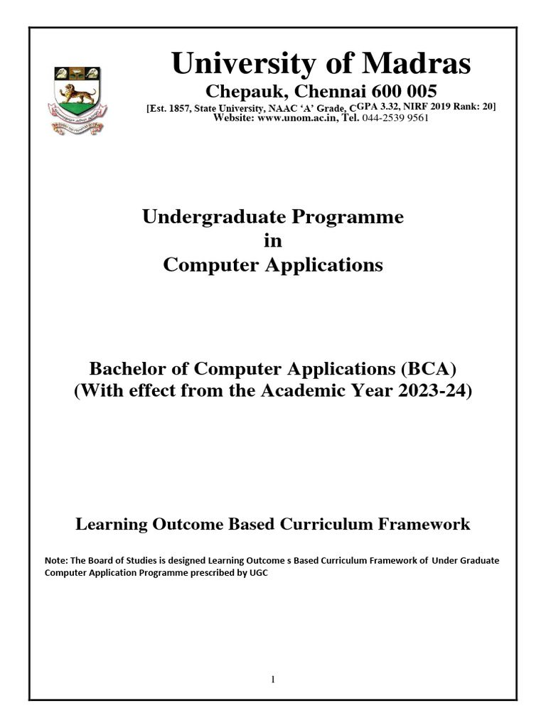 Bca Preamble | PDF | Science | Computer Science