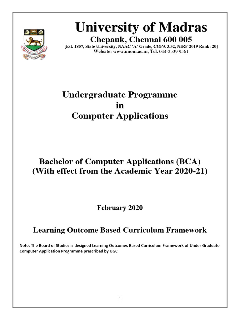 Bca Preamble | PDF | Curriculum | Science